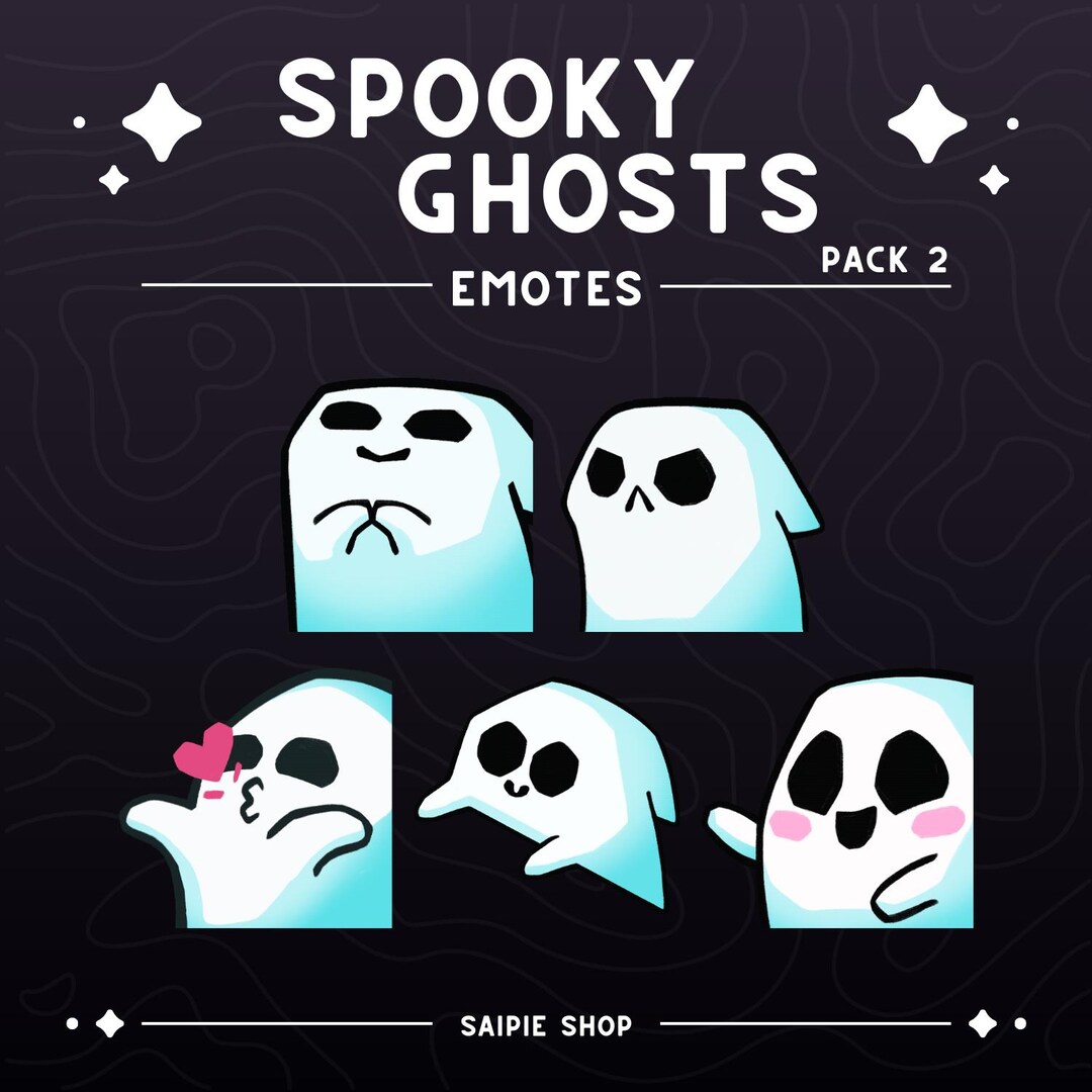 Animated Ghost Emotes Pack 2: Twitch, Discord, Youtube (digital ...