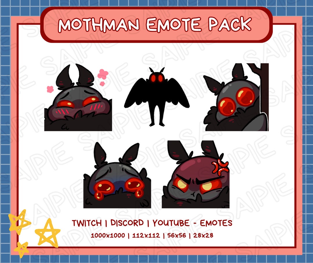 Mothman Emote Pack | Cryptid Mothman Emotes for Twitch, Discord ...