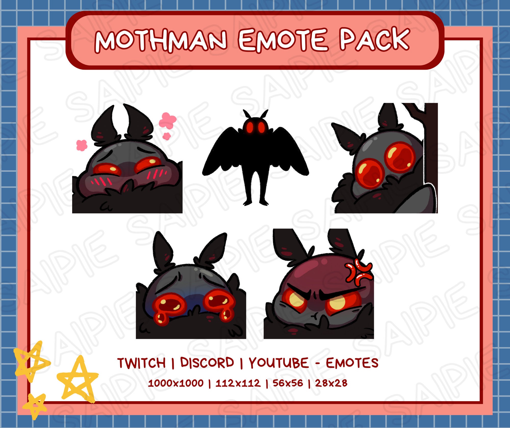 Mothman Emote Pack | Cryptid Mothman Emotes for Twitch, Discord ...