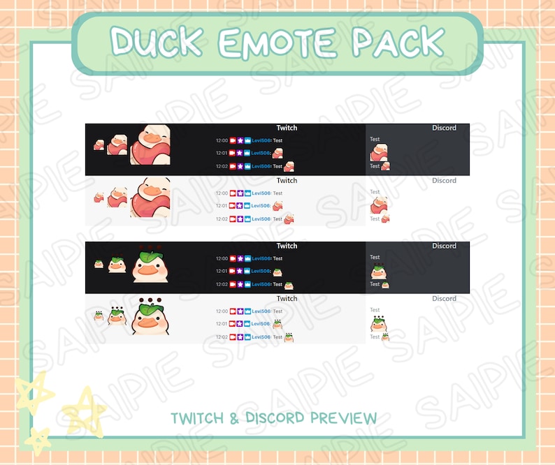Duck Emote Pack: Twitch, Discord, Youtube (digital Download) - Etsy