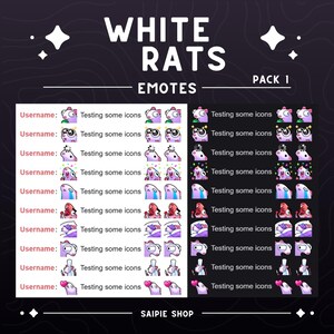 White Rats Emote Pack 1 | Squishy Rat Emotes for Twitch, Discord ...