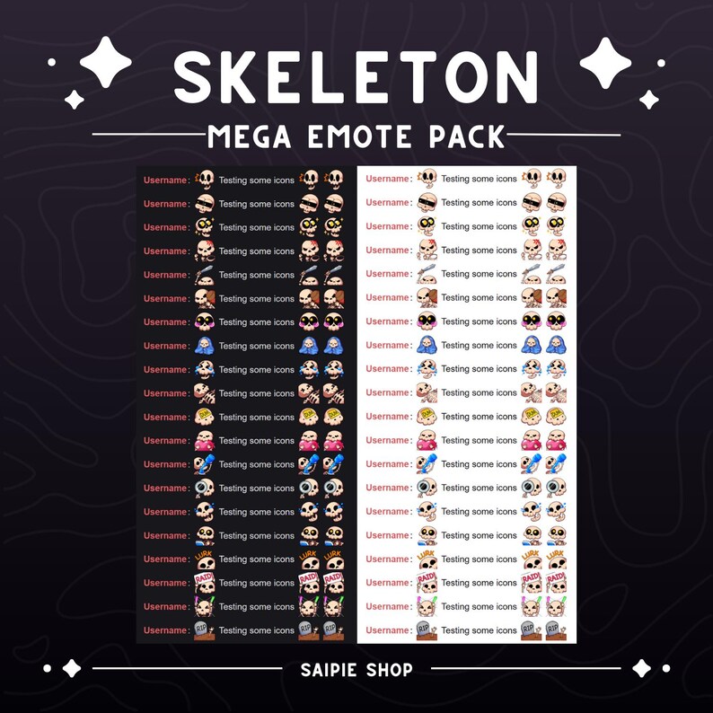 Skeleton Emote Mega Pack | Skull Emotes for Twitch, Discord, Youtube - Etsy