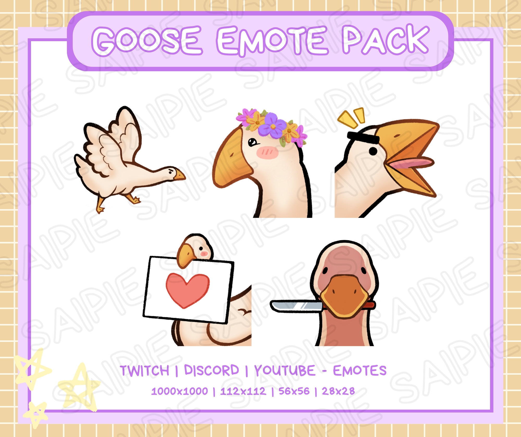 Goose Emote Pack | White Goose Emotes for Twitch, Discord, Youtube ...