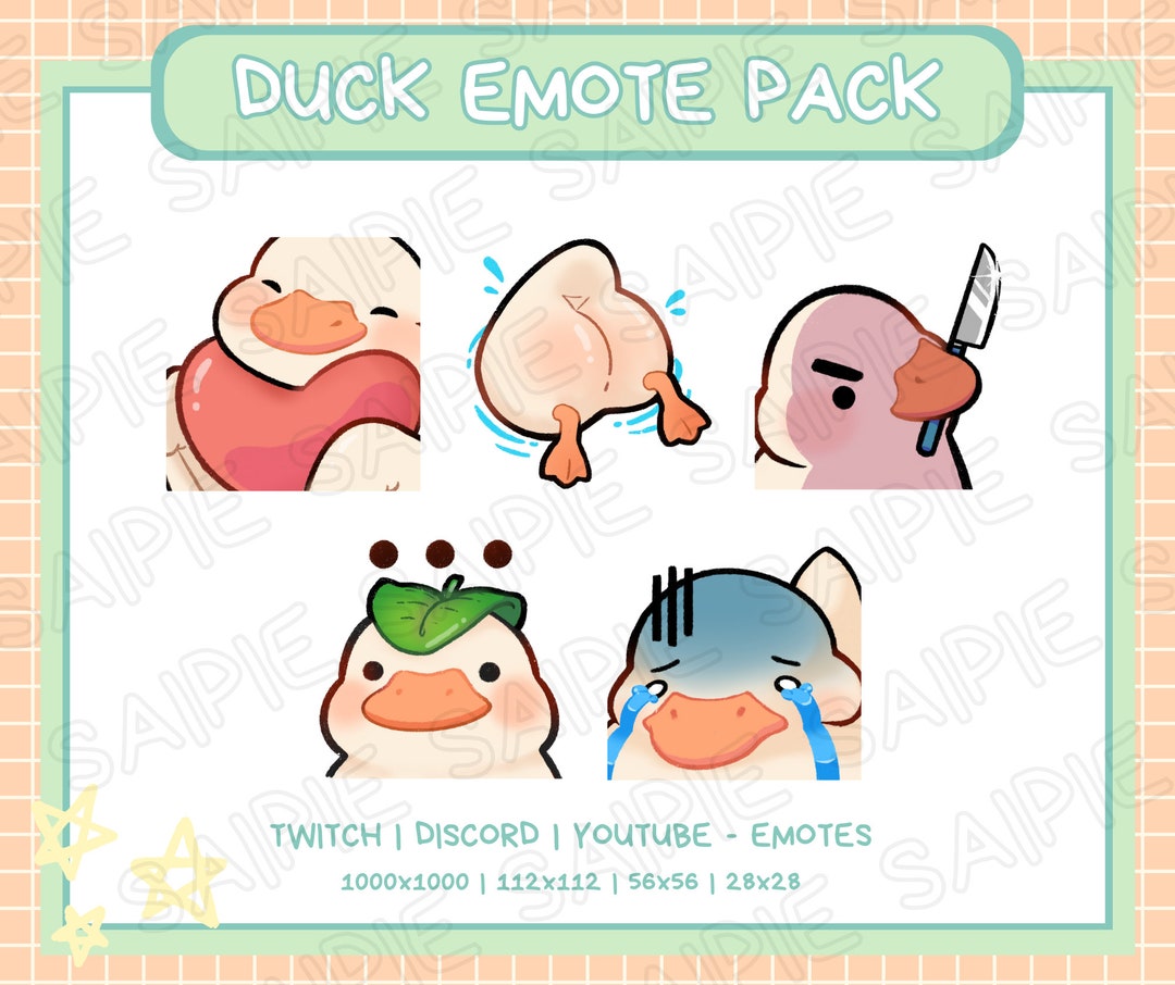 Duck Emote Pack: Twitch, Discord, Youtube (digital Download) - Etsy