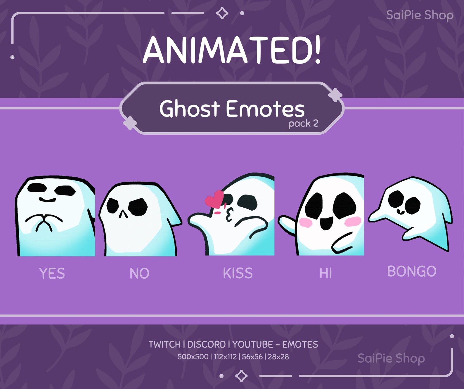 ANIMATED Ghost Emote Pack 2 | Spooky Spirit Emotes for Twitch, Discord ...