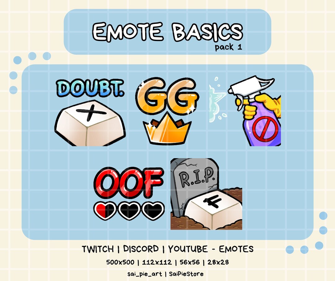 Staple Emote Pack | Popular Basics Emotes for Twitch, Discord, Youtube ...