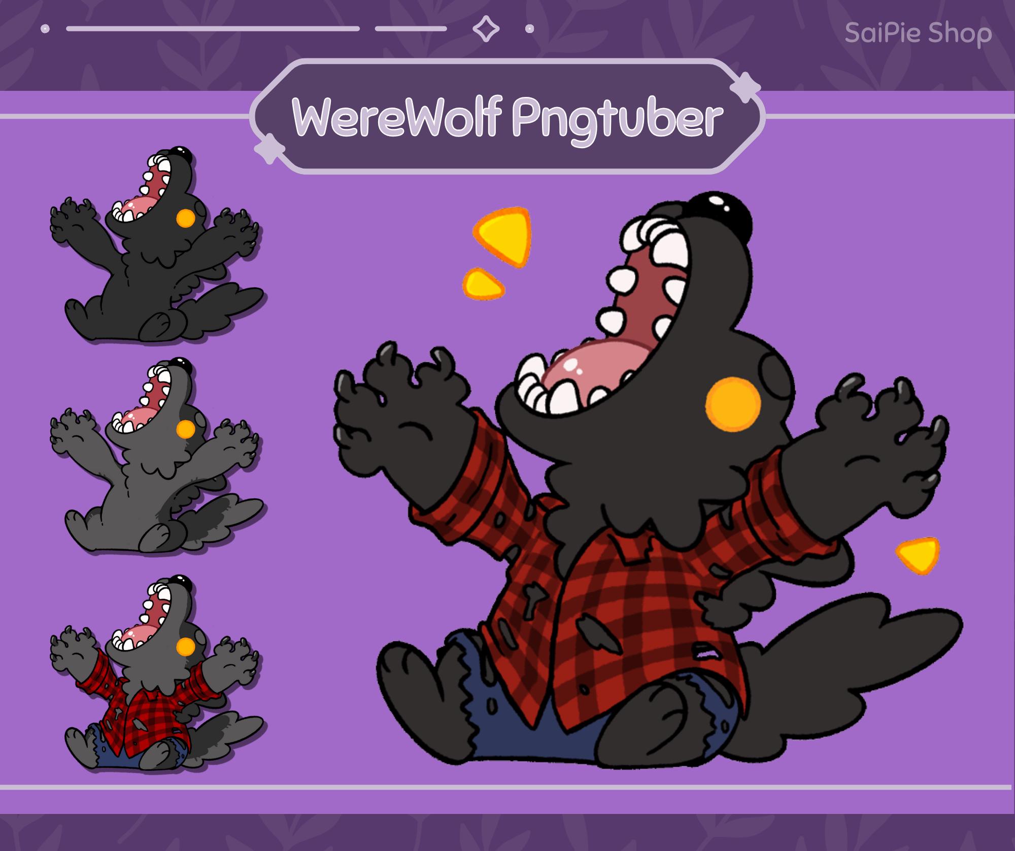 Werewolf Pngtuber Avatar: Animated Stream Pet (digital Download) - Etsy