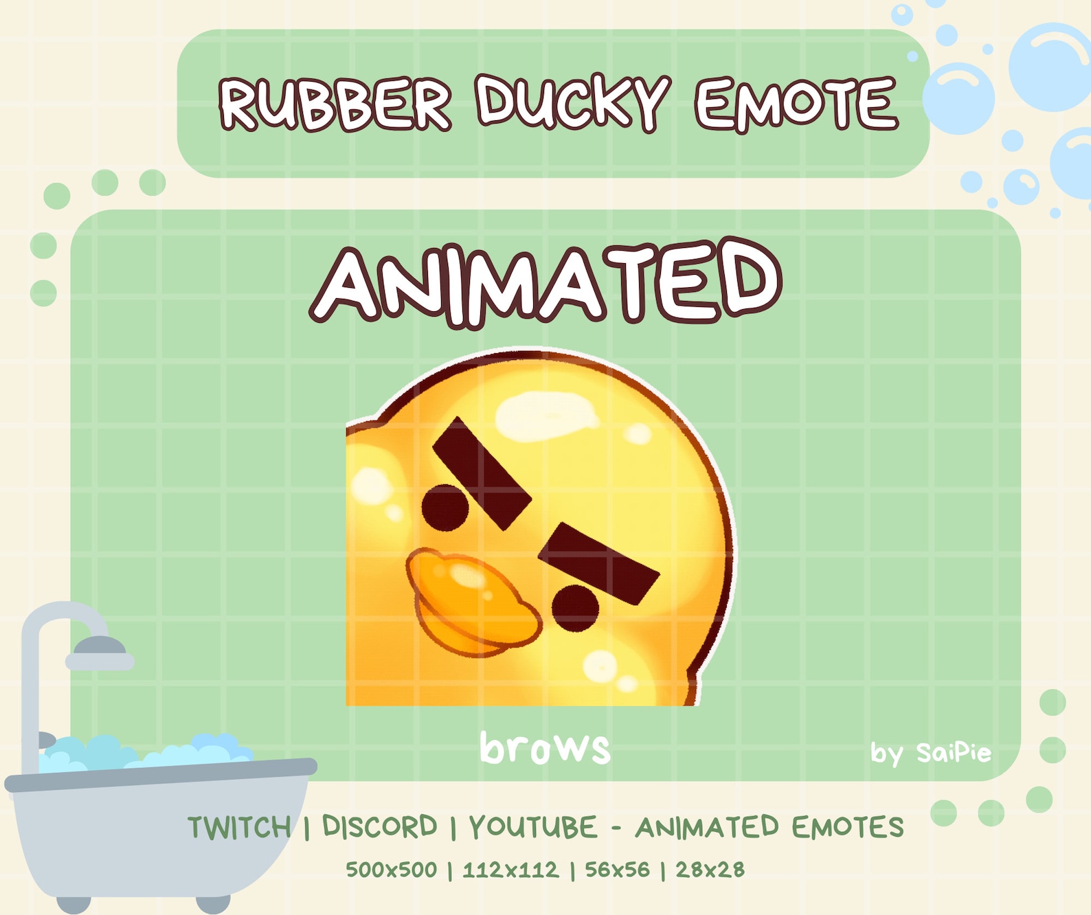 Animated Rubber Ducky Emote || Brows || Yellow Duck Animated Emote for ...