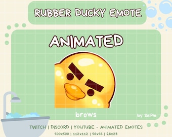 Animated Rubber Ducky Emote || Bongo || Yellow Duck Animated Emote for ...