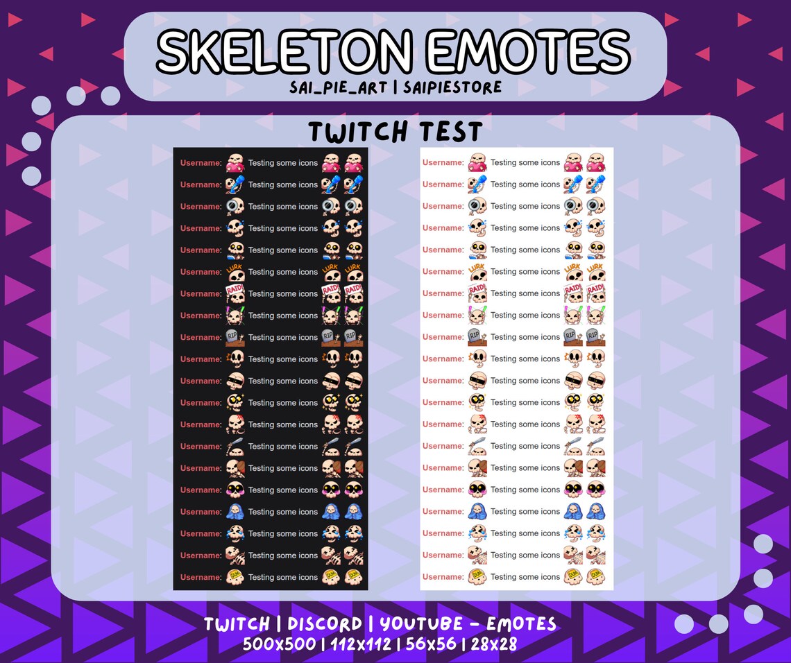 Skeleton Emote Pack Skull Emotes for Twitch, Discord, Youtube - Etsy