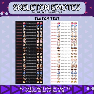 Skeleton Emote Pack Skull Emotes for Twitch, Discord, Youtube - Etsy