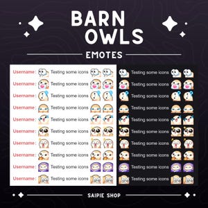 Barn Owl Emote Pack | Owl Emotes for Twitch, Discord, Youtube - Etsy
