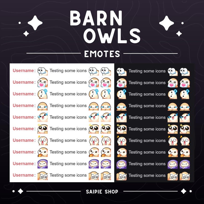 Barn Owl Emote Pack | Owl Emotes for Twitch, Discord, Youtube - Etsy