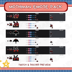Mothman Emote Pack | Cryptid Mothman Emotes for Twitch, Discord ...