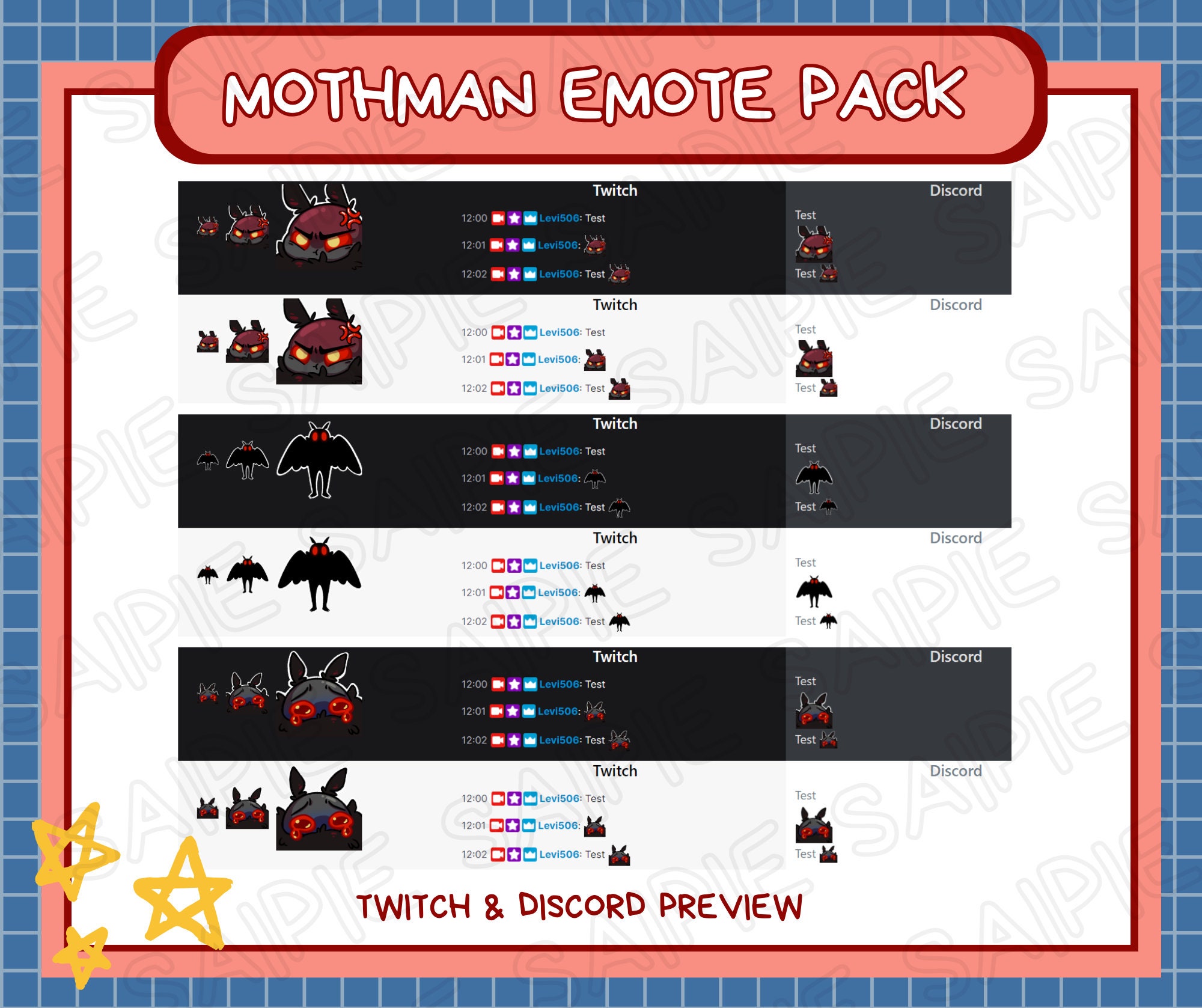 Mothman Emote Pack | Cryptid Mothman Emotes for Twitch, Discord ...