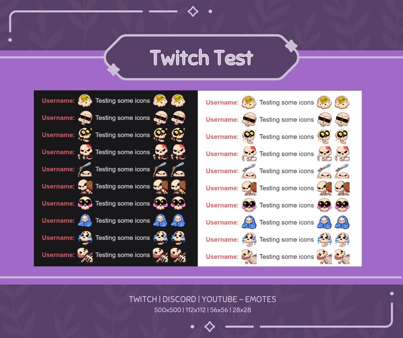 Skeleton Emote Pack 1 | Skull Emotes for Twitch, Discord, Youtube - Etsy