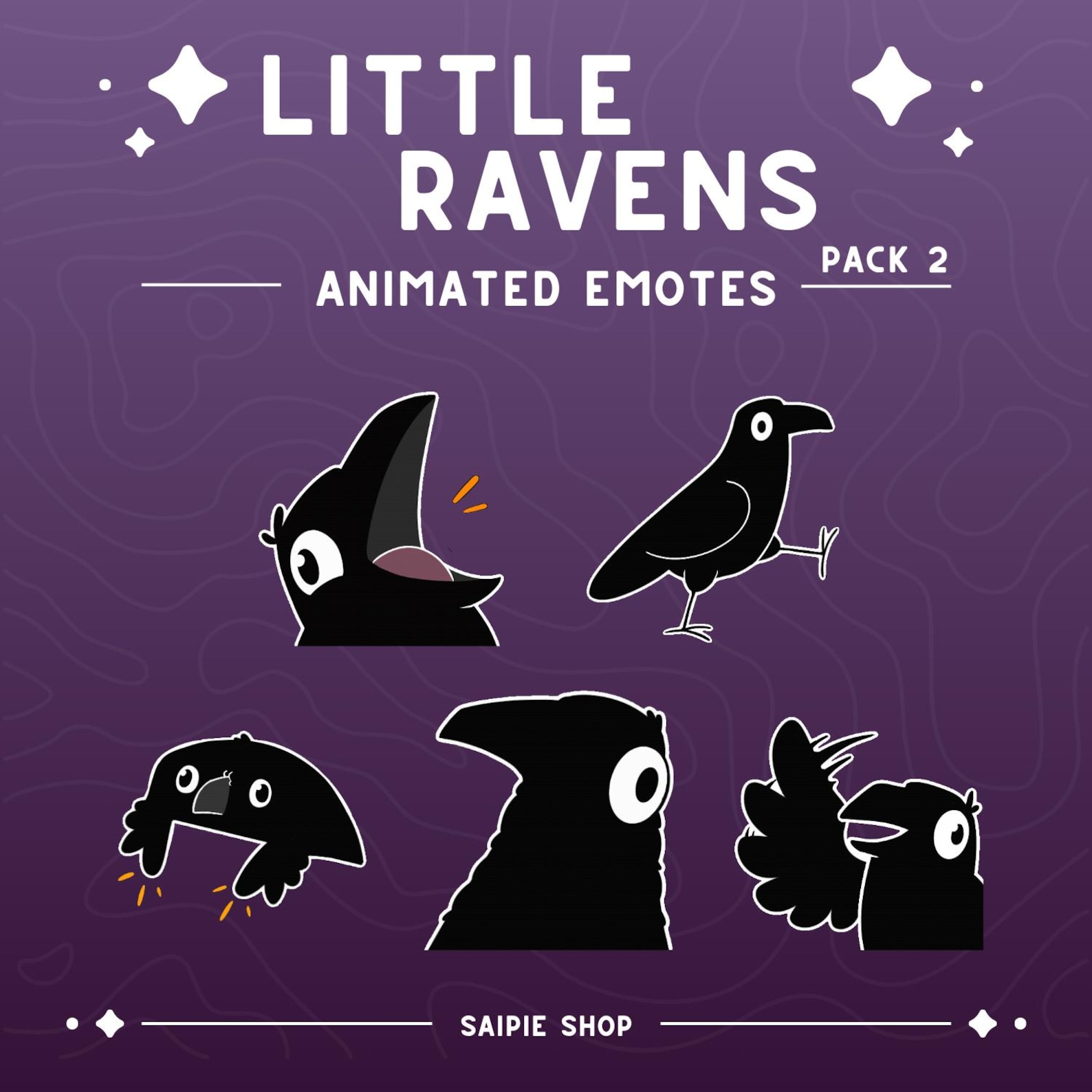 ANIMATED Raven & Crow Emote Pack 2 | Blackbird Emotes for Twitch ...