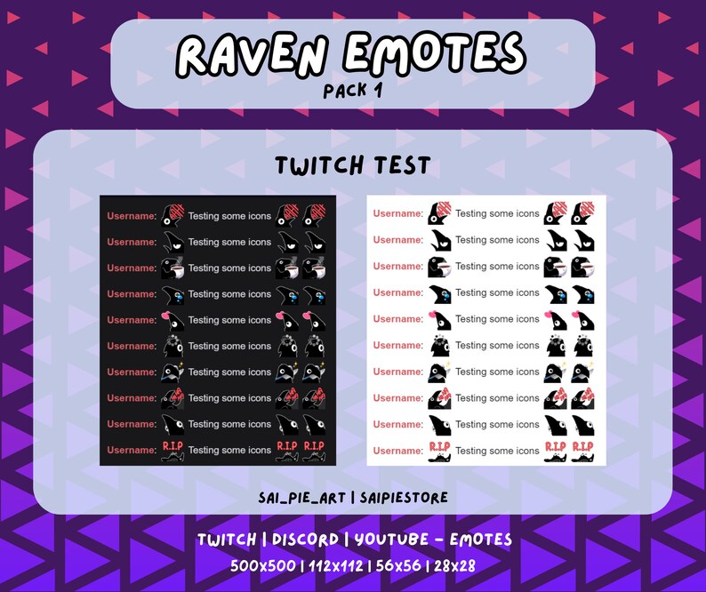 Raven & Crow Emote Pack Blackbird Emotes for Twitch, Discord, Youtube ...