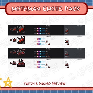 Mothman Emote Pack | Cryptid Mothman Emotes for Twitch, Discord ...