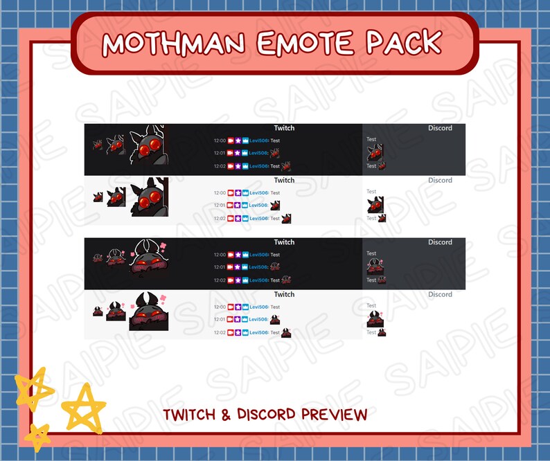 Mothman Emote Pack: Twitch, Discord, Youtube (digital Download) - Etsy