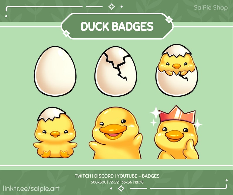Rubber Duck Sub / Bit Badges || Twitch | Youtube | Yellow Ducky - Etsy