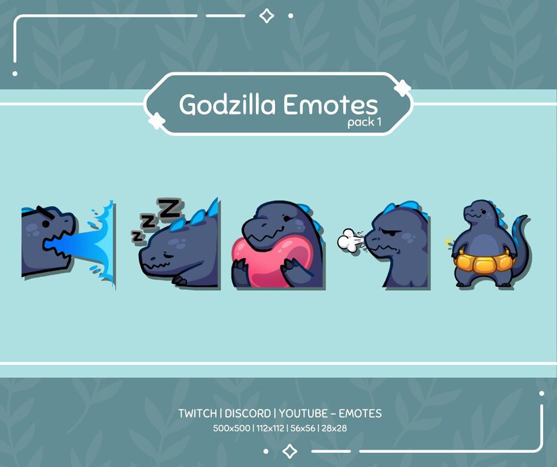 Godzilla Emote Pack 1 | Kaiju Godzilla Emotes for Twitch, Discord ...