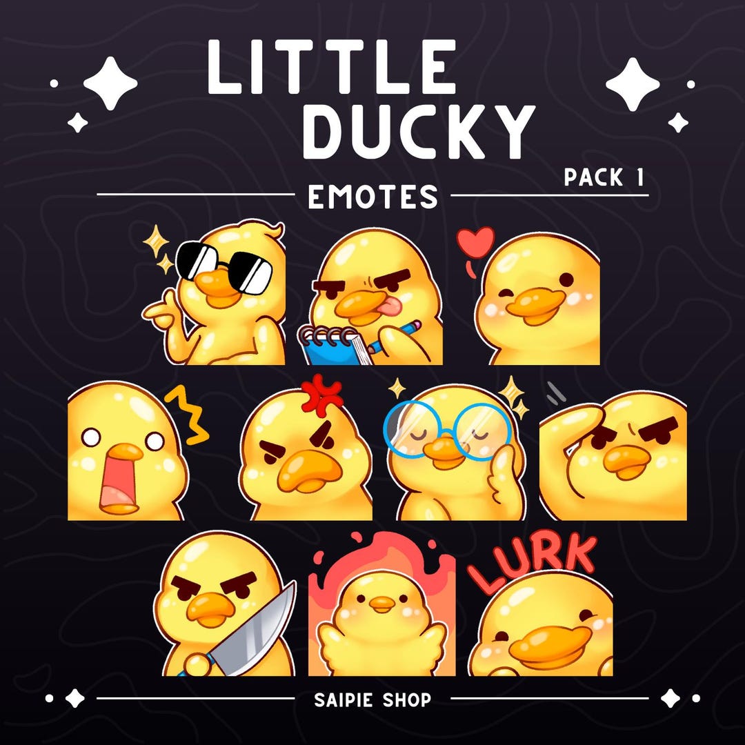 Little Duckling Emote Pack 1 | Yellow Duck Emotes for Twitch, Discord ...