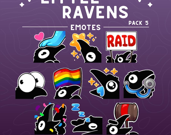 Raven & Crow Emote Pack 1 | Blackbird Emotes for Twitch, Discord ...