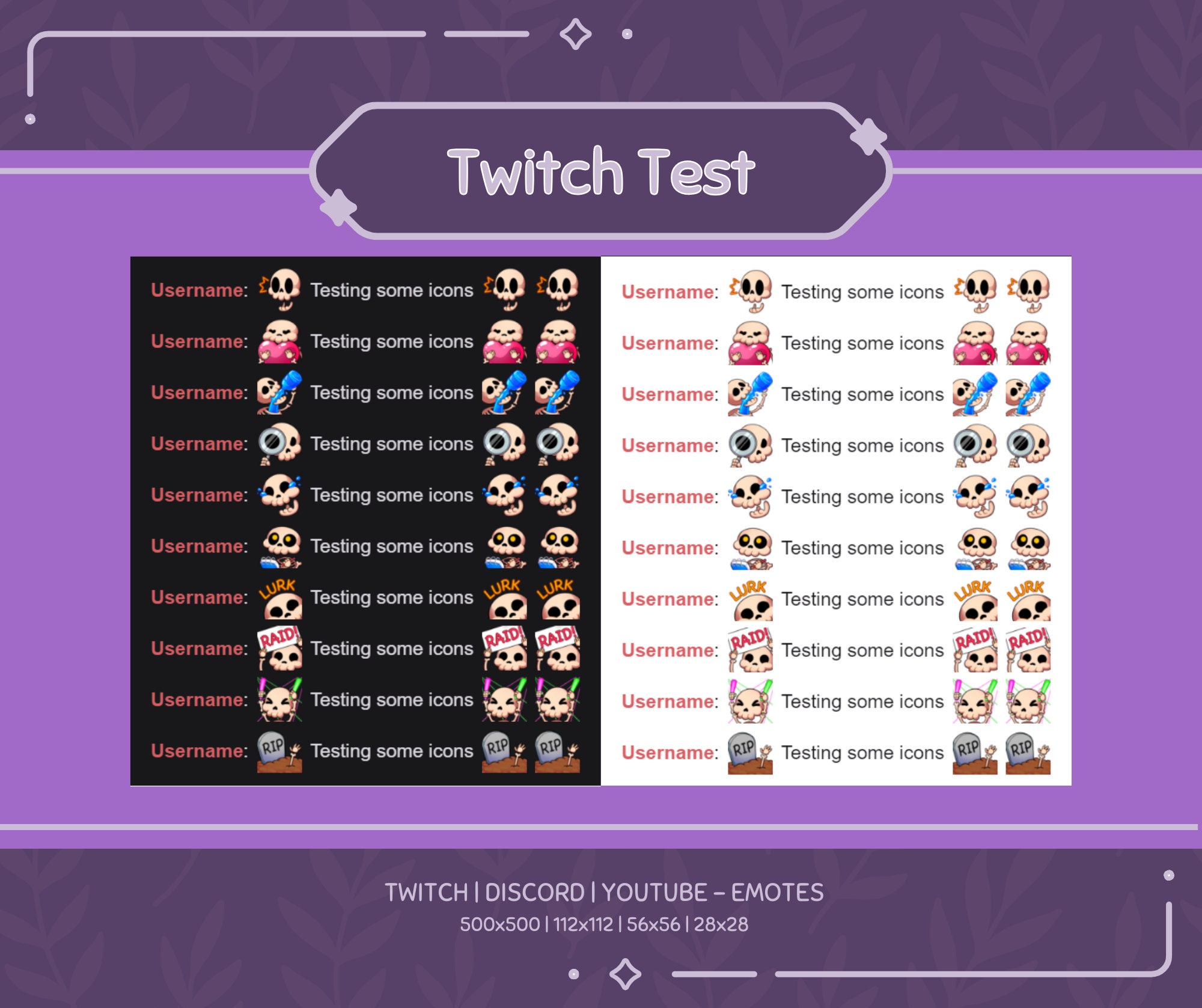 Skeleton Emote Pack 2 | Skull Emotes for Twitch, Discord, Youtube - Etsy