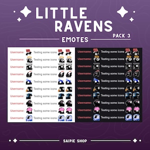 Raven & Crow Emote Pack 3 | Blackbird Emotes for Twitch, Discord ...
