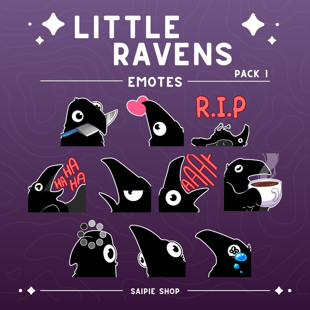 Raven & Crow Emote Pack | Blackbird Emotes for Twitch, Discord, Youtube ...