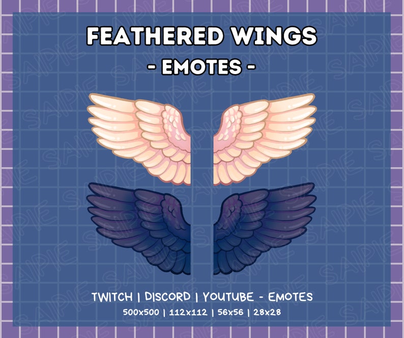 Feathered Wing Emotes || Twitch | Youtube | Discord | Angel | Dove ...