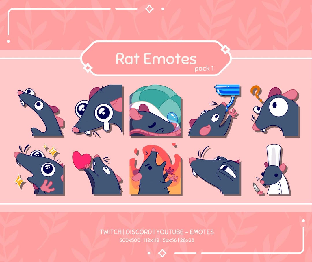 Rat Emote Pack 1 Rat Emotes for Twitch, Discord, Youtube - Etsy