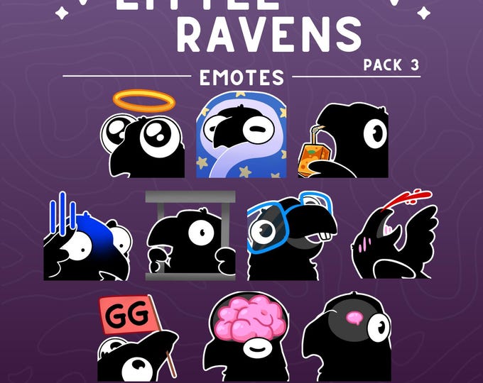 Raven & Crow Emote Pack 1 | Blackbird Emotes for Twitch, Discord ...