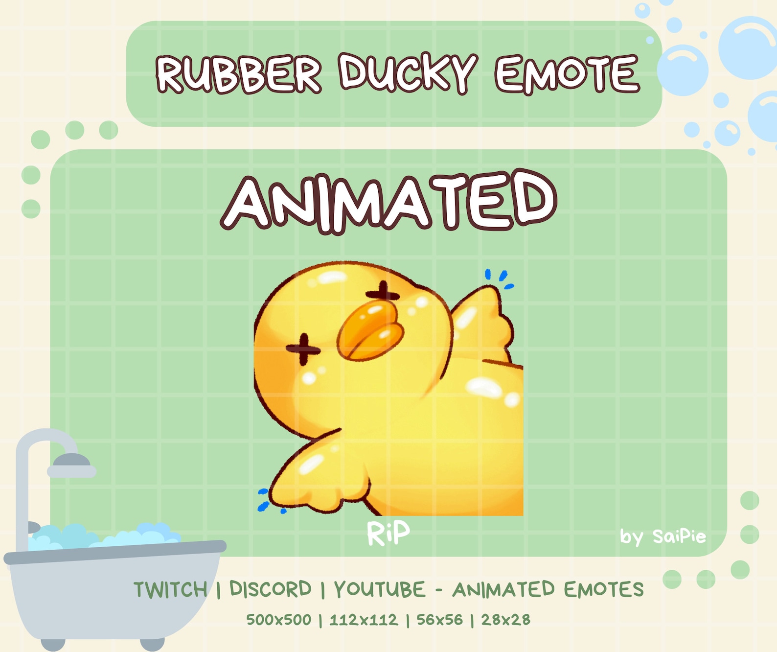 Animated Rubber Ducky Emote || Rip || Yellow Duck Animated Emote for Twitch, Discord, Youtube - Etsy