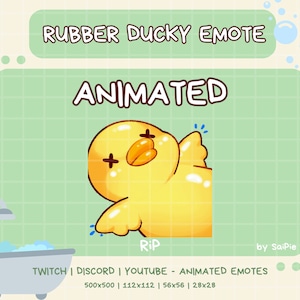 Animated Rubber Ducky Rip Emote: Twitch, Discord, Youtube (digital ...