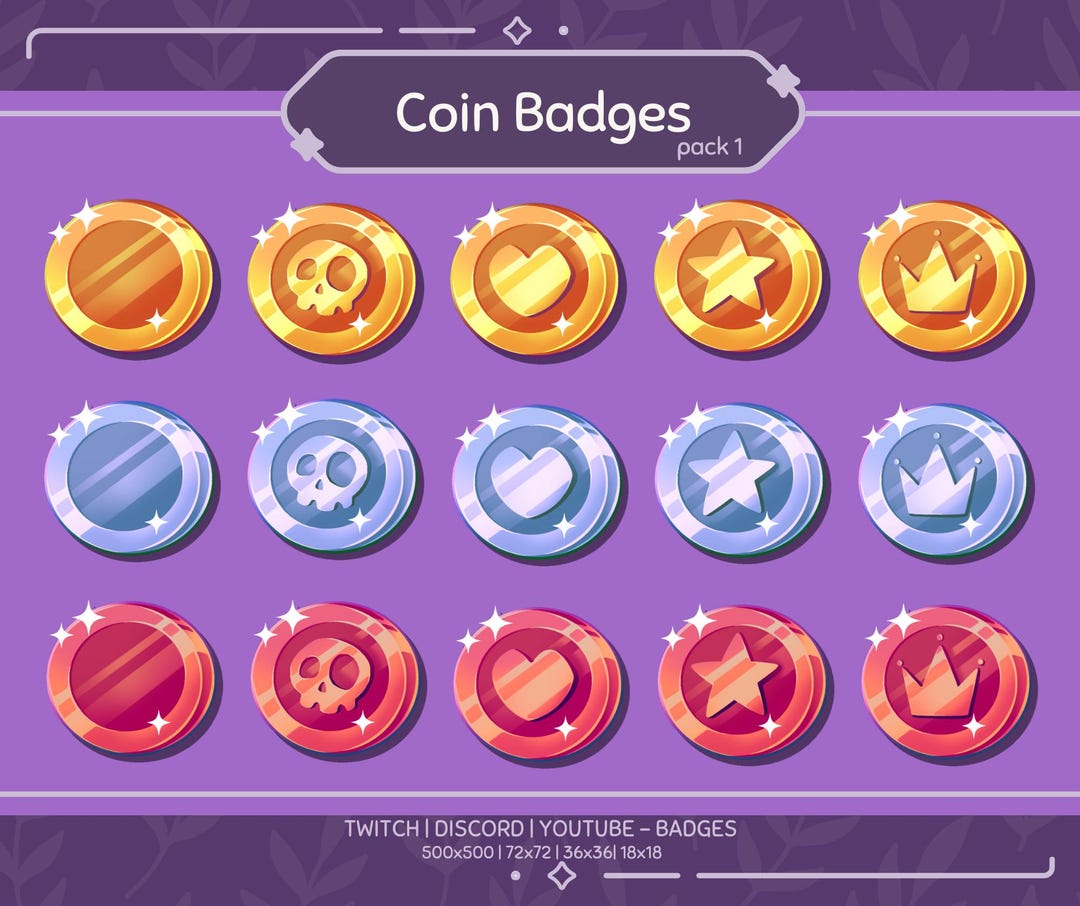 Coin Badges + Emotes Pack || Gold Silver Copper | Dabloons | Twitch ...
