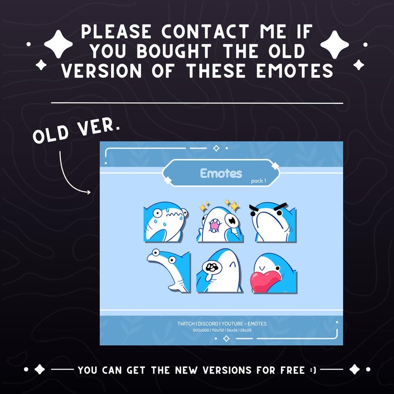 Shark Pack | Emotes for Twitch, Discord, Youtube - Etsy