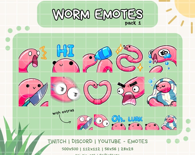 Wiggly Worm Sticker - Etsy