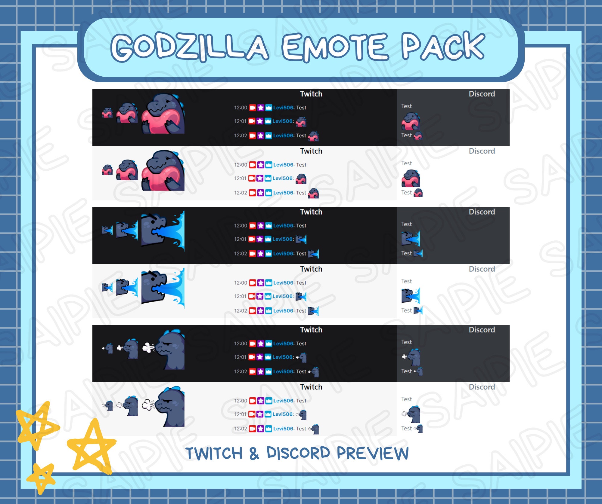 Godzilla Emote Pack Kaiju Godzilla Emotes for Twitch, Discord, Youtube ...