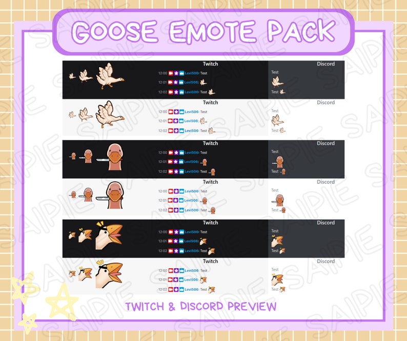 Goose Emote Pack | White Goose Emotes for Twitch, Discord, Youtube ...