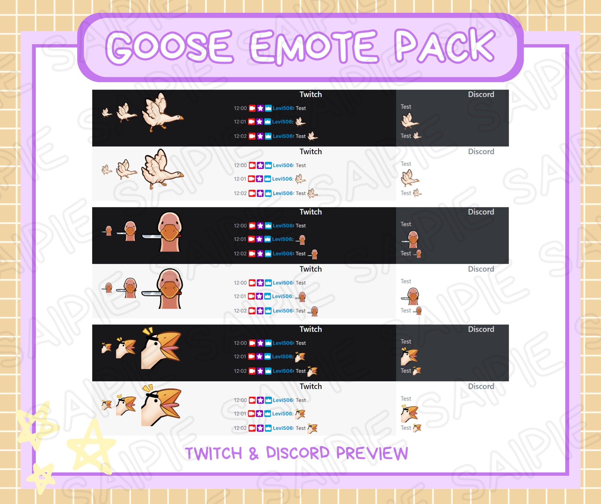 Goose Emote Pack | White Goose Emotes for Twitch, Discord, Youtube ...