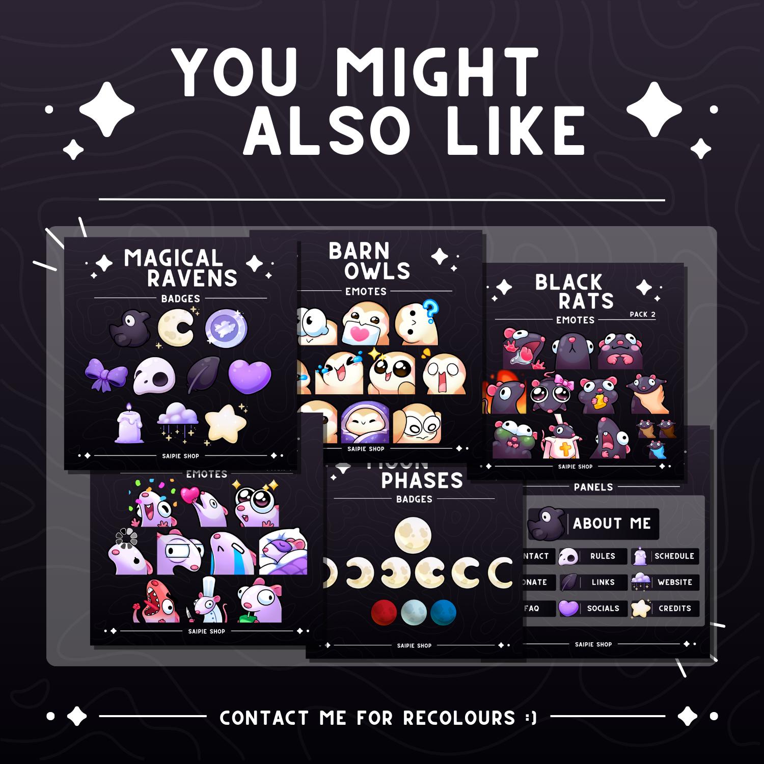 Black Rats Emote Pack 2 | Squishy Rat Emotes for Twitch, Discord ...