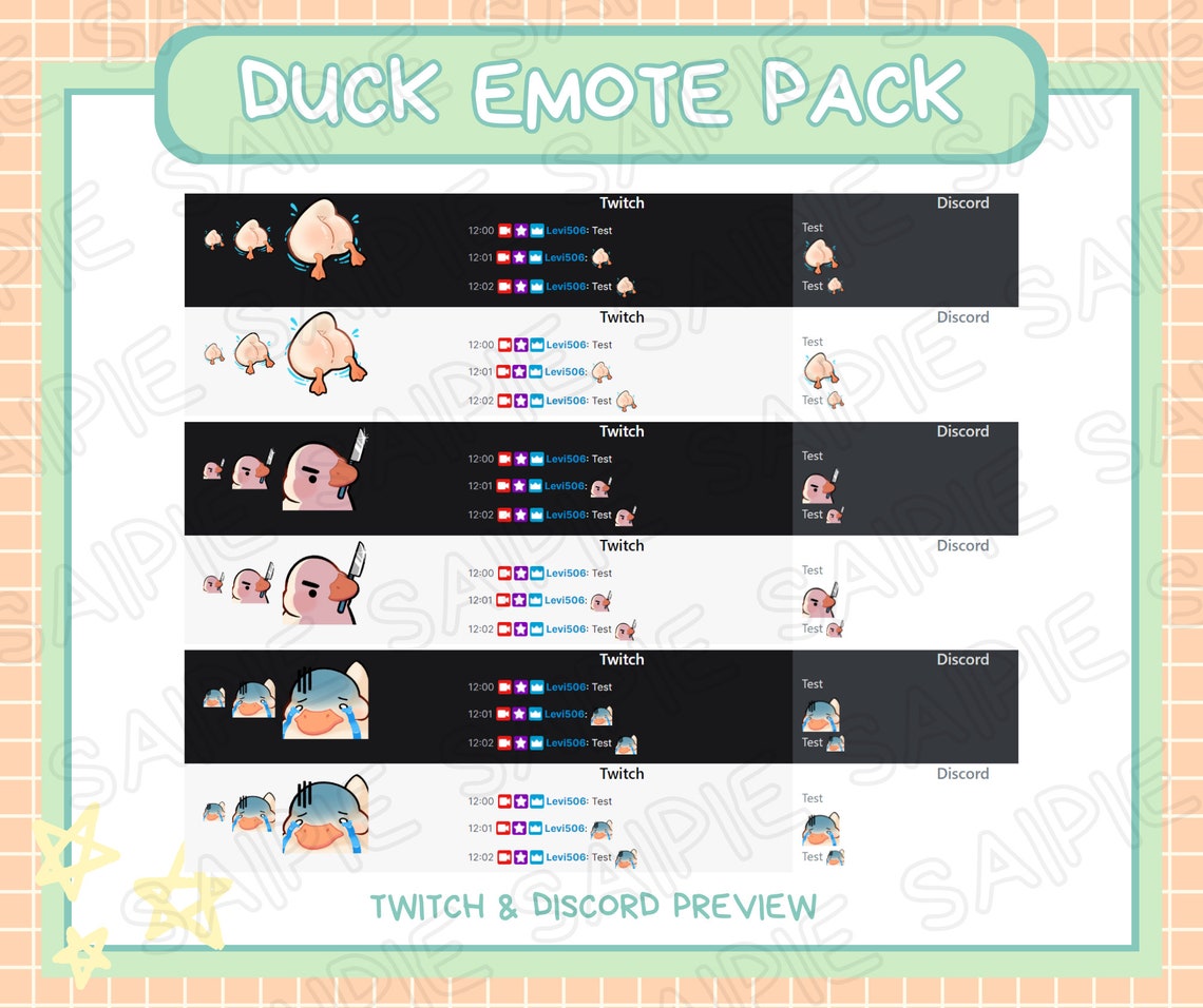 Duck Emote Pack | White Duck Emotes for Twitch, Discord, Youtube ...