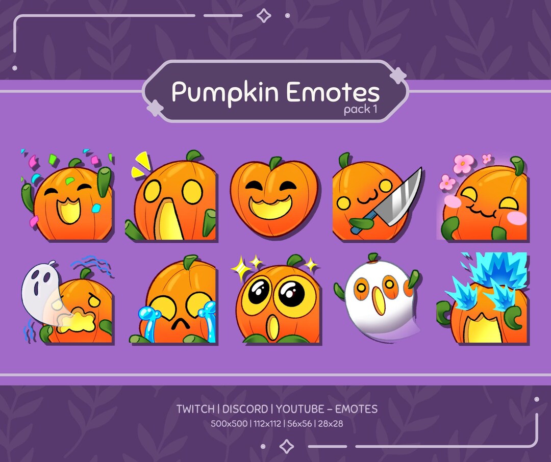 Pumpkin Emote Pack | Halloween Emotes for Twitch, Discord, Youtube - Etsy