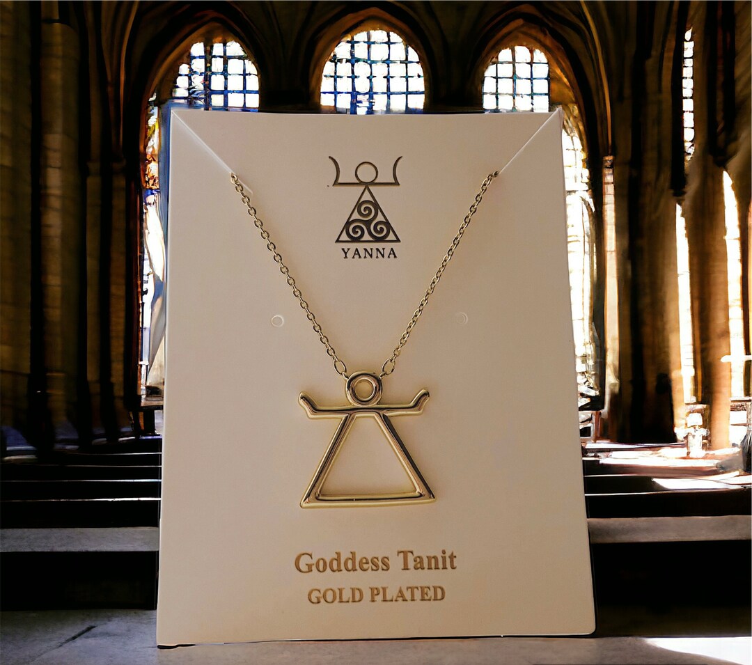 14K Gold Plated Goddess Tanit Pendant - Etsy