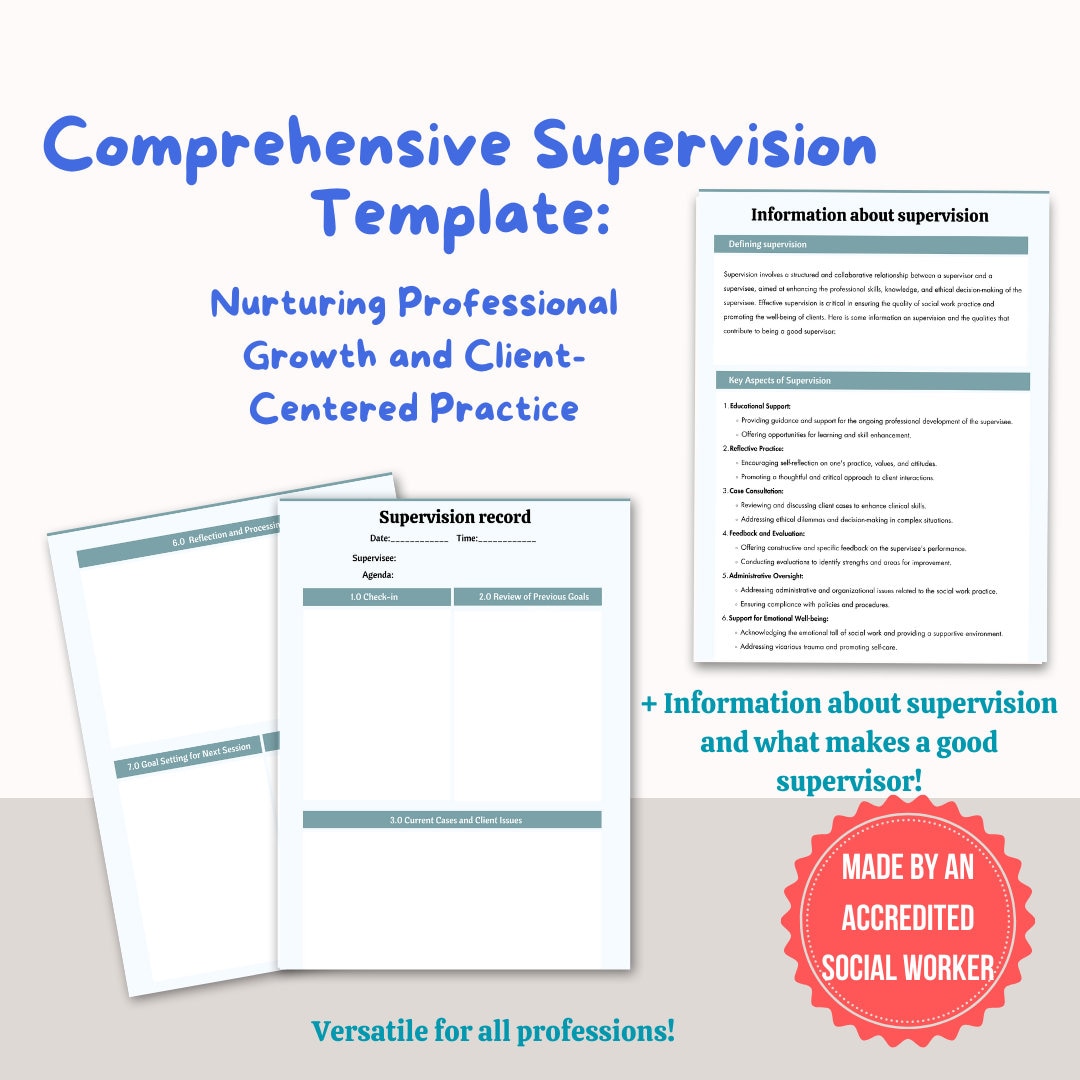 Clinical Supervision Template PDF: Supervision Record Effective ...