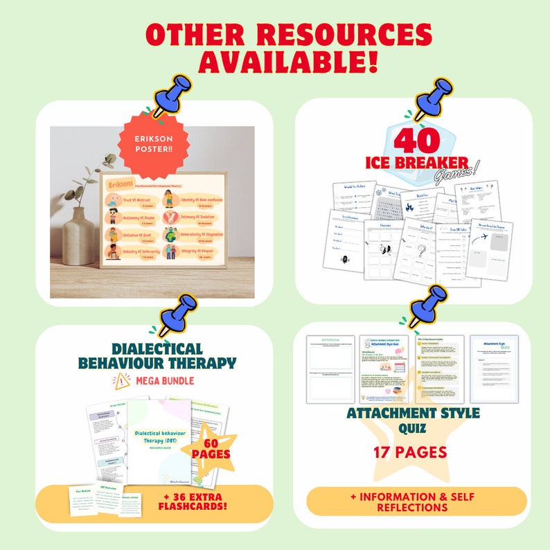 Eriksons Stages of Development Information Student Handout Psychosocial ...