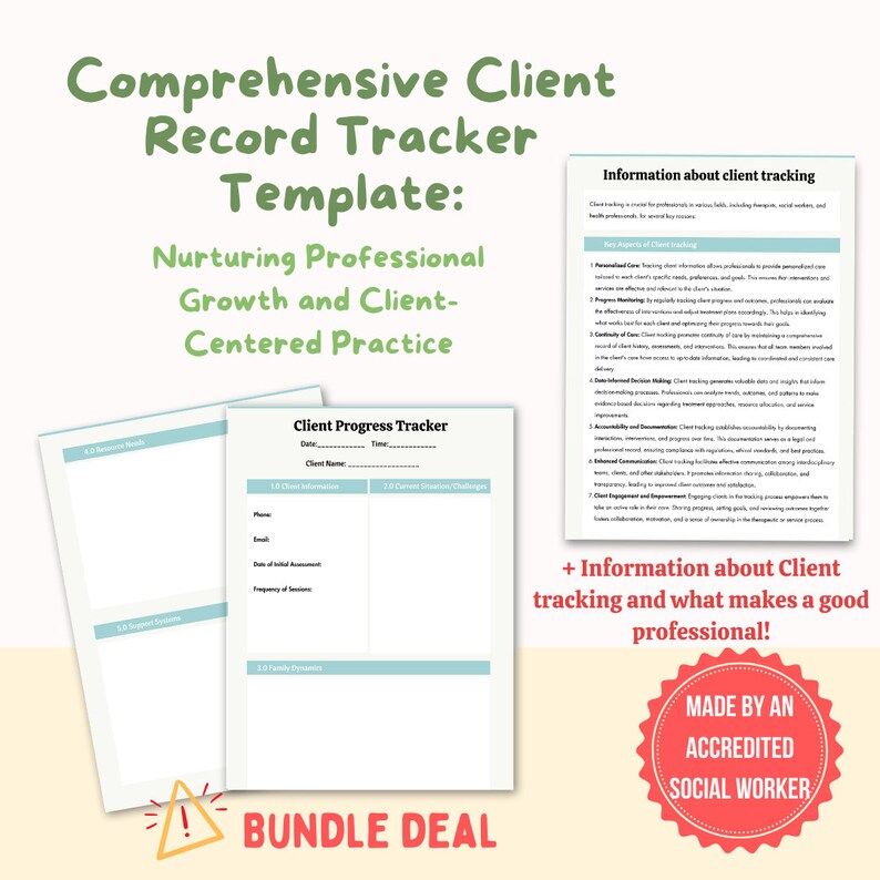 Client Record Tracker, PDF Templates, All Professions, Time Saving ...
