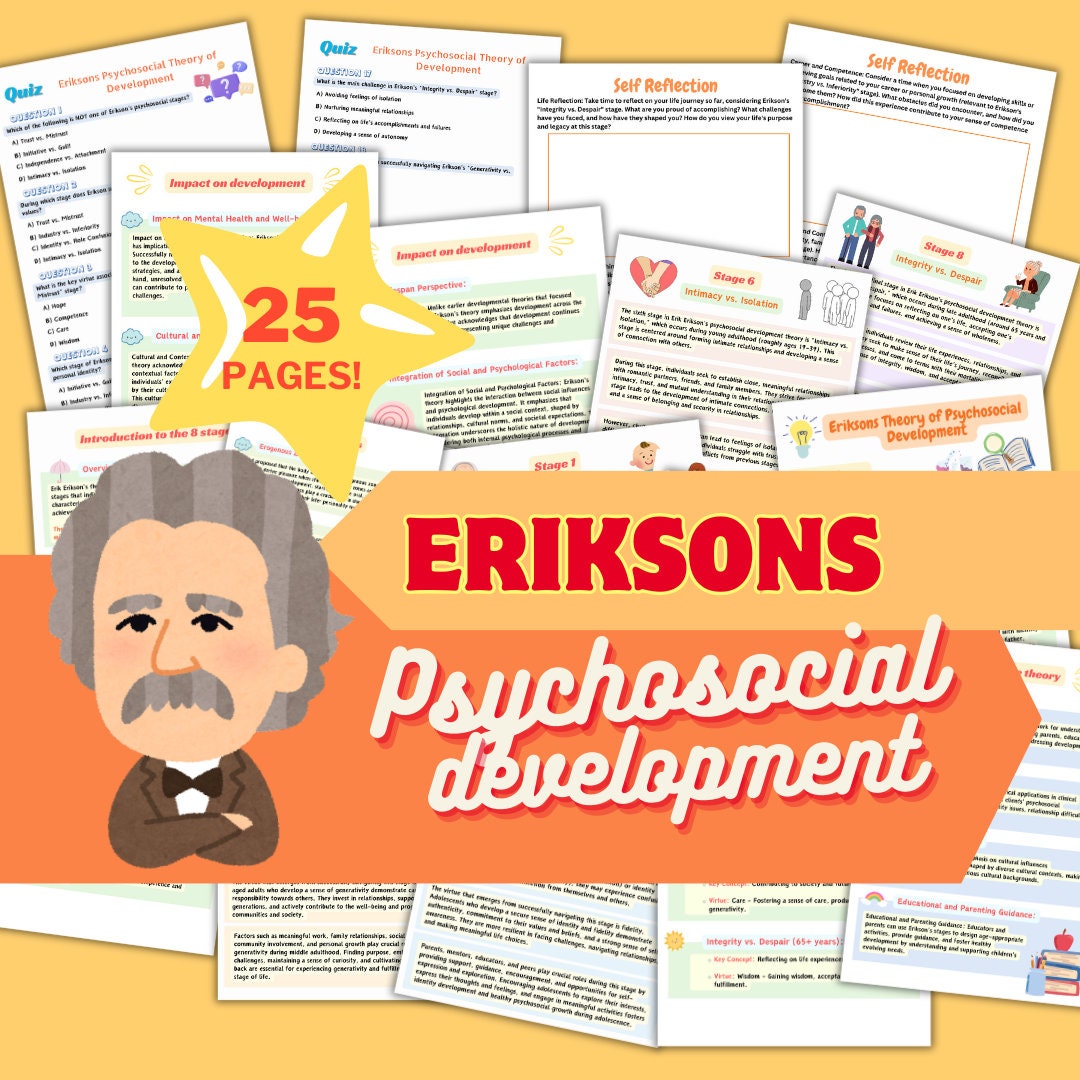 Erik Ericksons Psychosocial Development Theory Information Worksheet ...